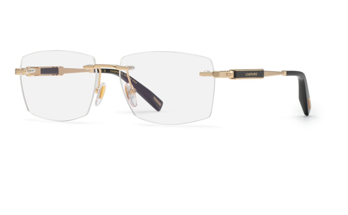 Chopard Kobri VCHL49 - Shiny Rose Gold Designer-Brille aus Metall mit ...
